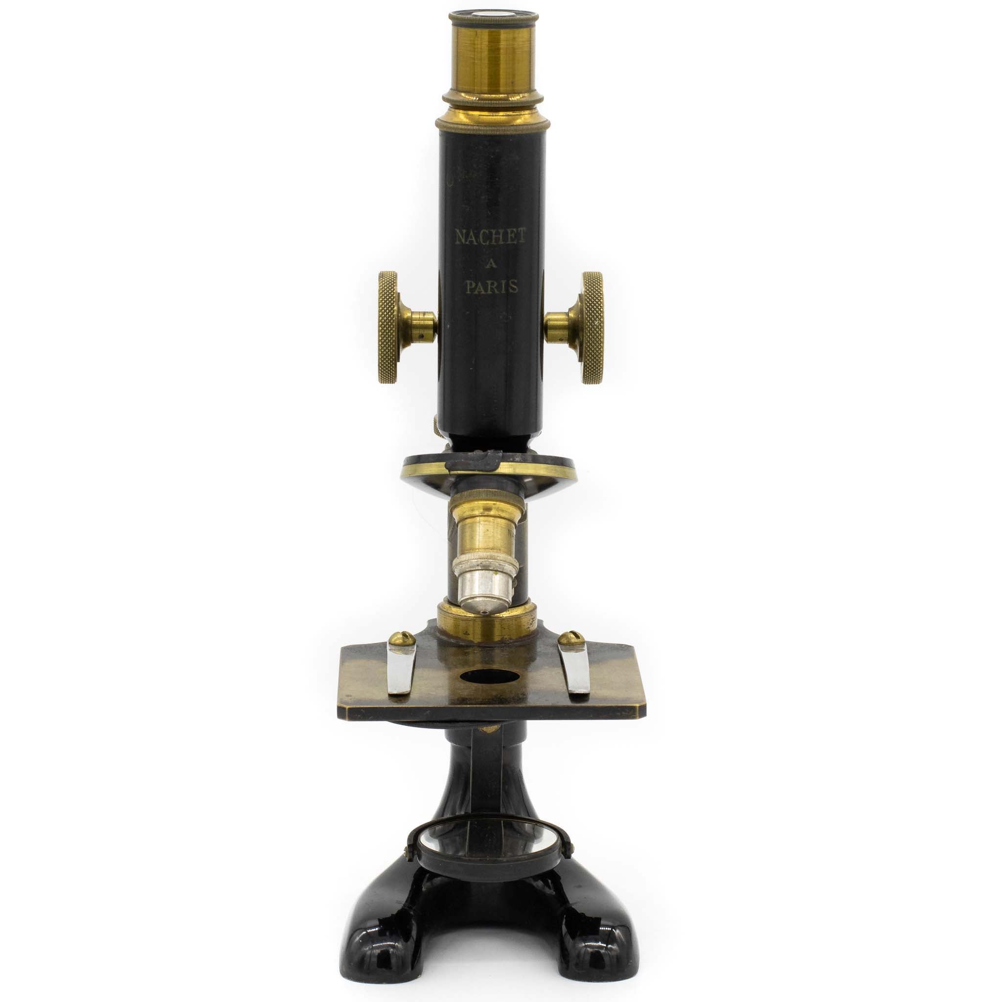 Nachet A Paris Anodized Brass Microscope – Everything Old Antiques ...